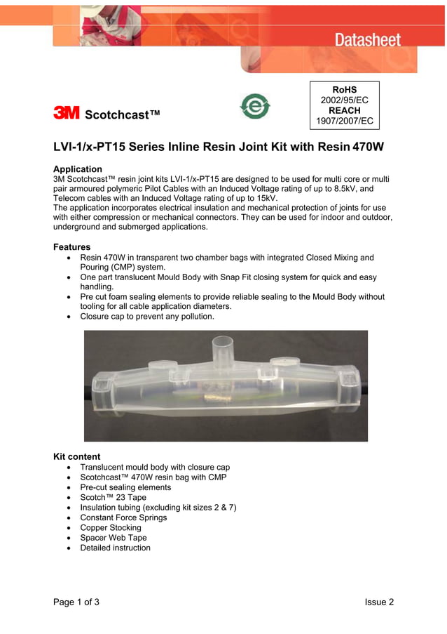 3M Pilot Cable Joints 15kV Induced Voltage - 3M Scotchcast Resin Joint ...