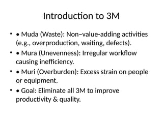 3M in Lean Management Subtitle: Muda, Mura & Muri | PPTX