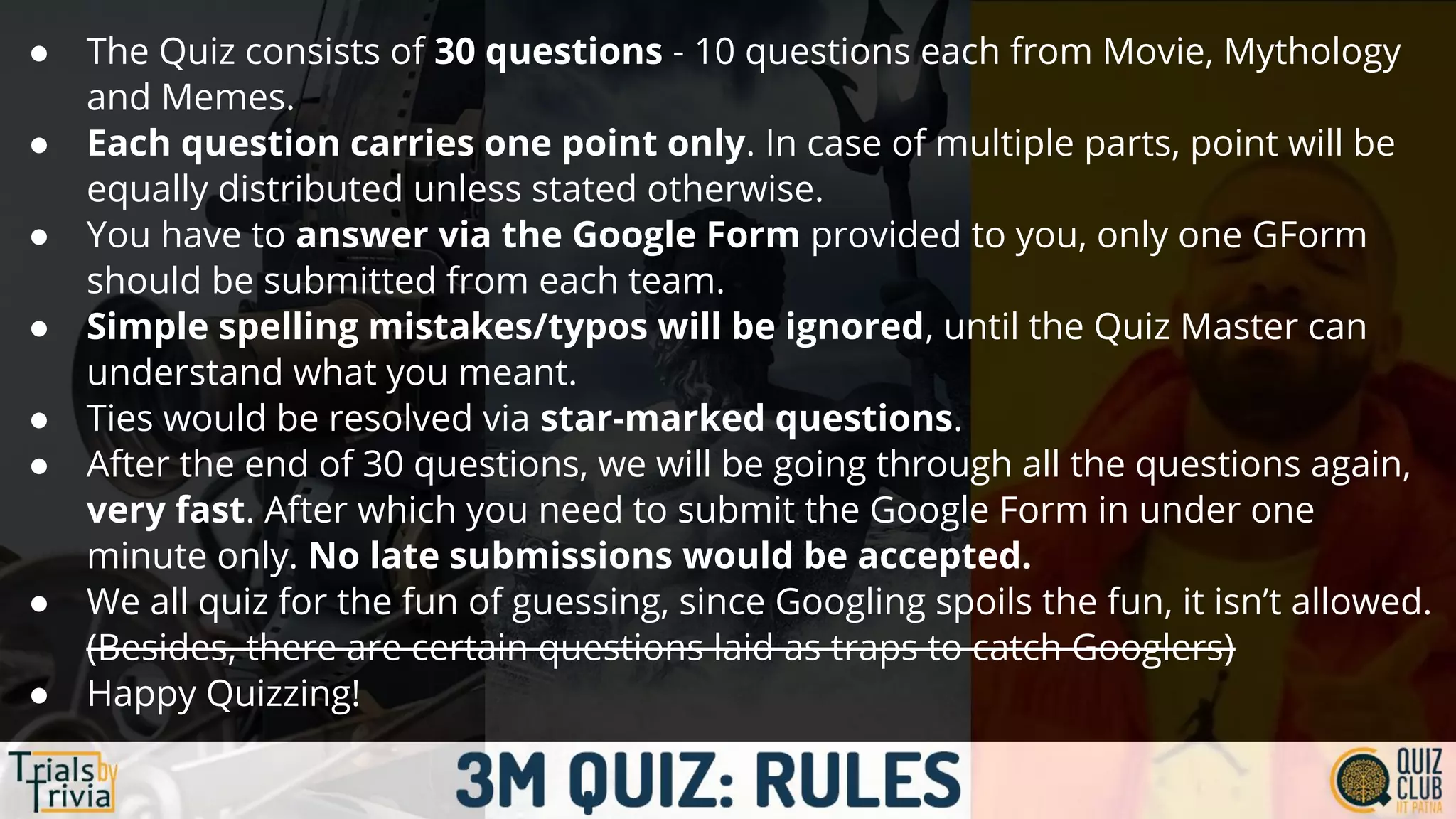 Trials by Trivia: 3M Quiz (Movies, Mythology, and Memes) | PDF | Movies ...