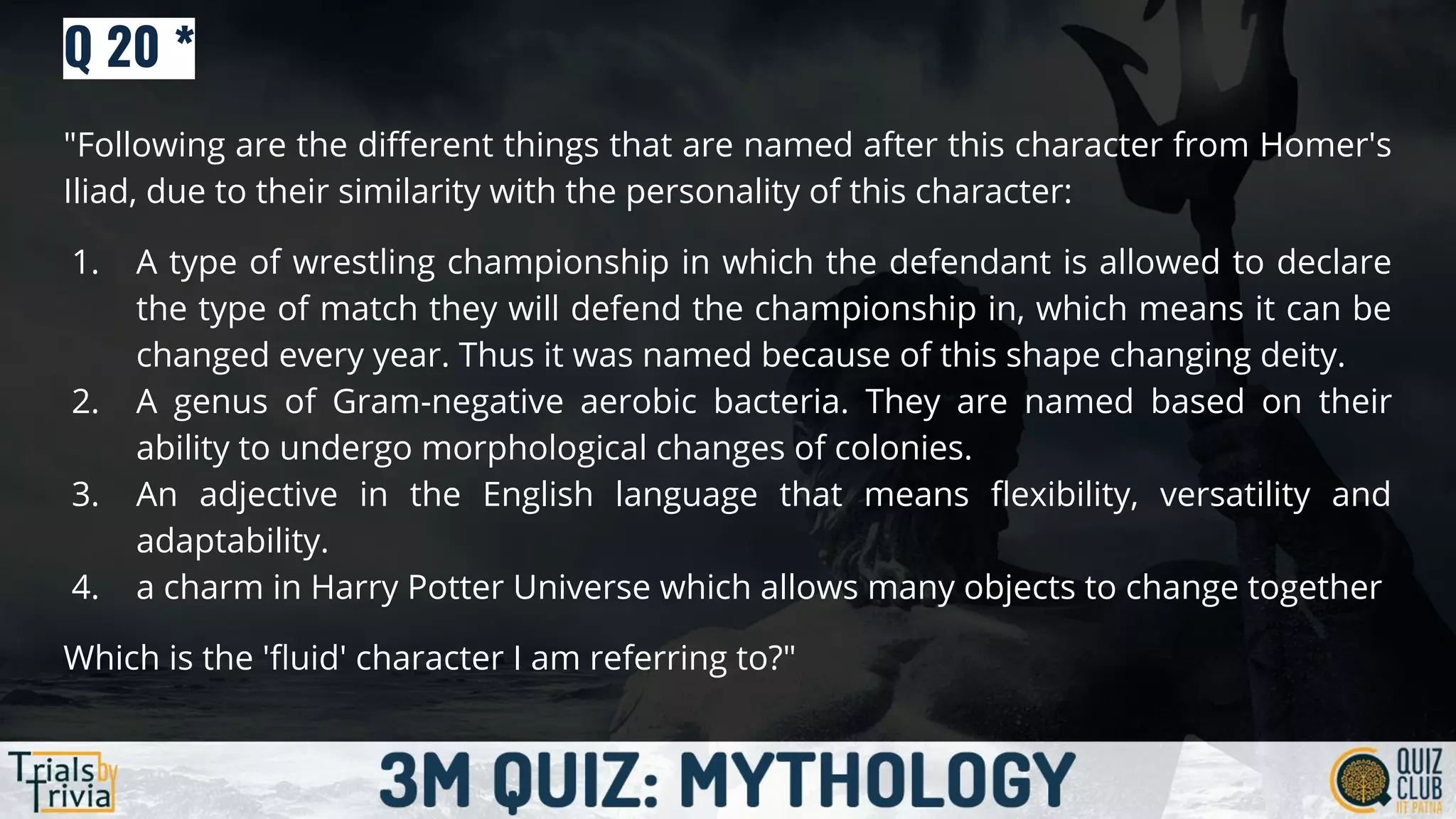 Trials by Trivia: 3M Quiz (Movies, Mythology, and Memes) | PDF | Movies ...