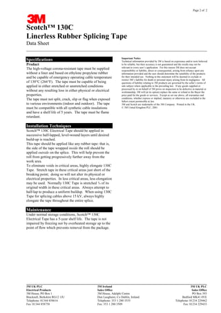 3M Scotch 130C Linerless Rubber Splicing Tape - 3M Self Amalgamating ...