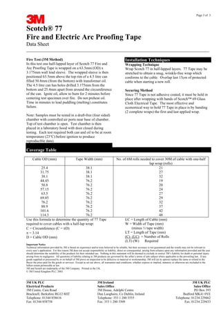 3M Scotch 77 Tape - Fire & Electric Arc Proofing Tapes | PDF