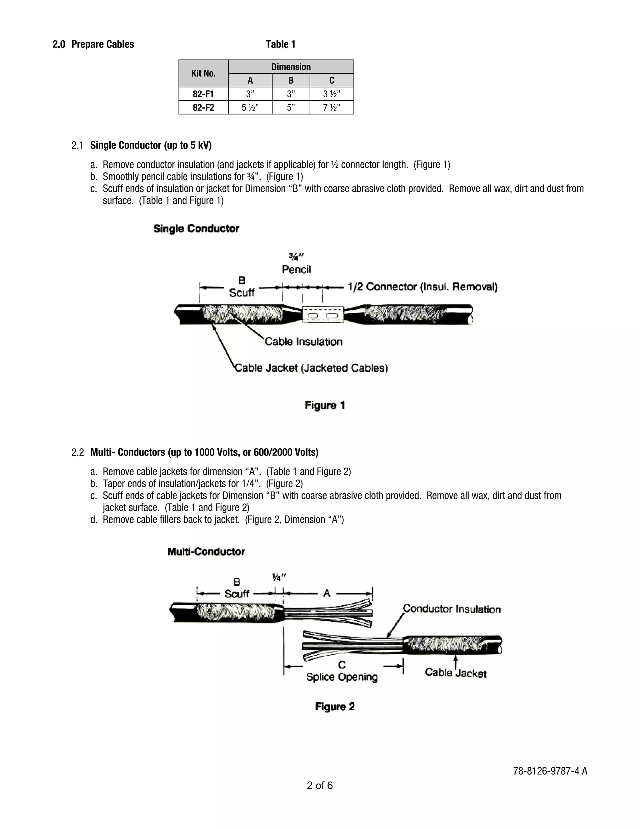 3M Scotchcast Flexible & Trailing Power Cable Splice Kits 82-F | PDF
