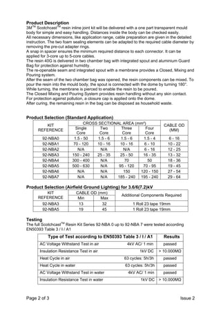 3M Scotchcast Resin Cable Joints 92 NBA Inline Kits | PDF