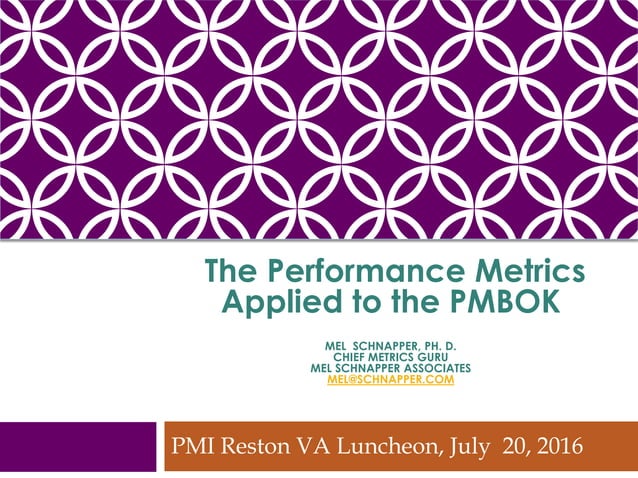 The Metrics of Project Management Performance and PMBOK | PDF