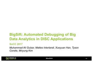 Automated Debugging of Big Data Analytics in Apache Spark Using BigSift with Muhammad Ali Gulzar ...