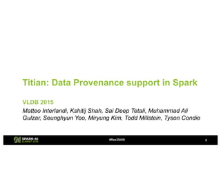 Automated Debugging of Big Data Analytics in Apache Spark Using BigSift with Muhammad Ali Gulzar ...