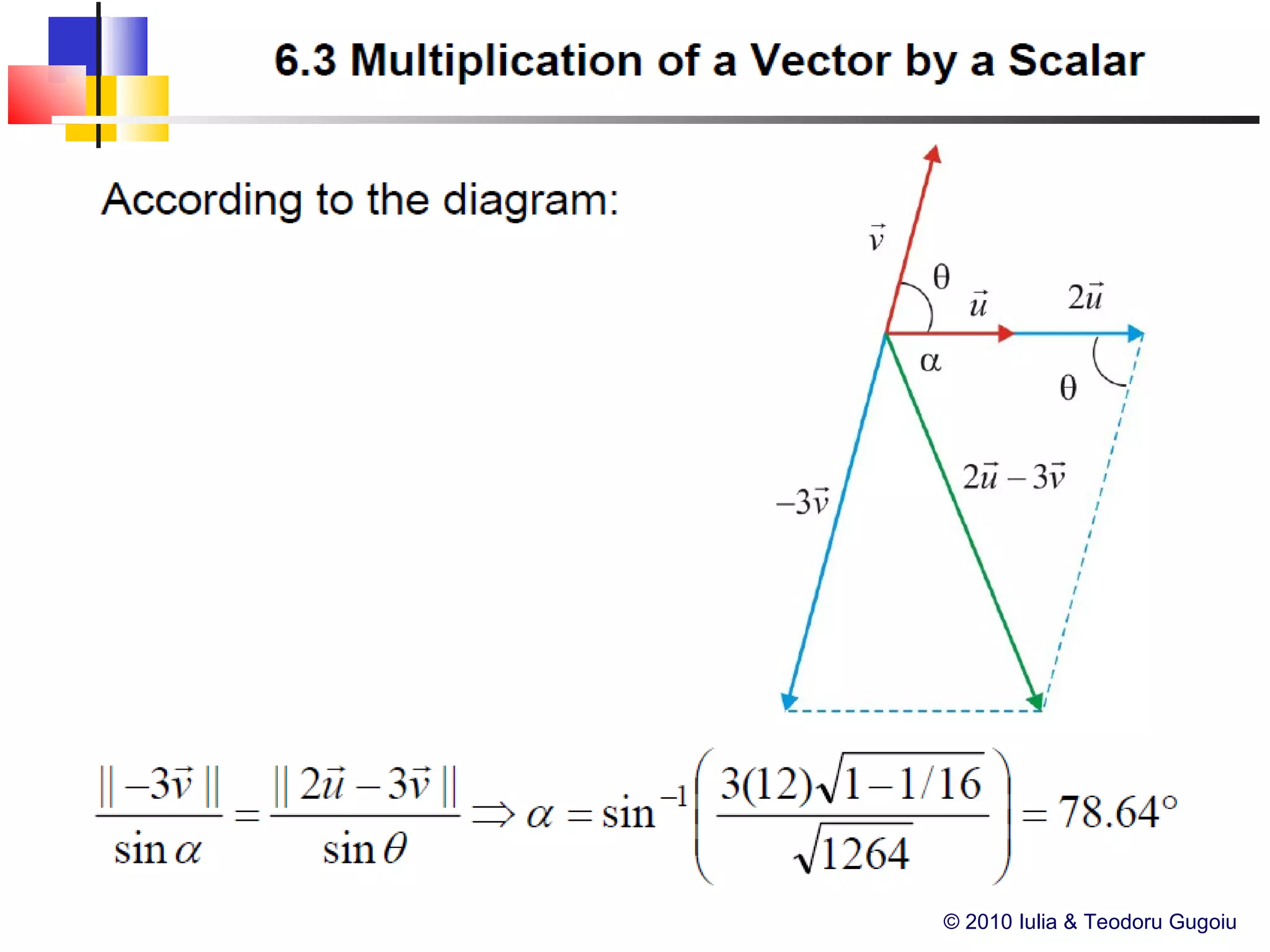 3 Multiplication Of A Vector By A Scalar Ppt