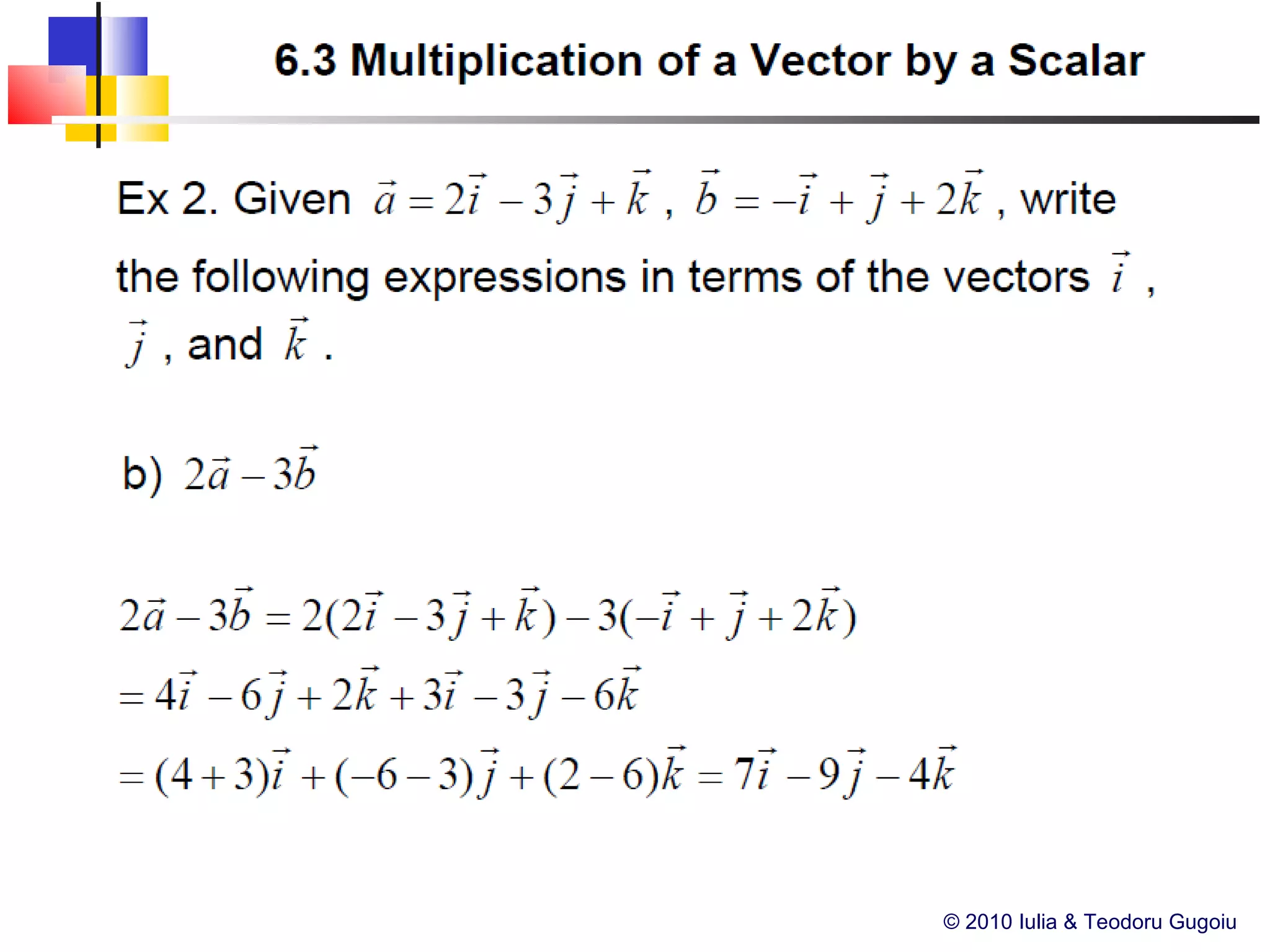 3 multiplication of_a_vector_by_a_scalar | PPT | Free Download