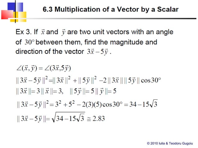 3 multiplication of_a_vector_by_a_scalar | PPT | Free Download