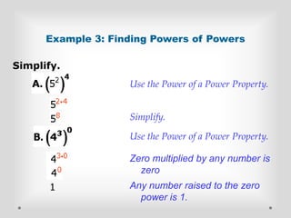 Multiplication Properties of Exponents | PPT