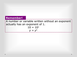 Multiplication Properties of Exponents | PPTX