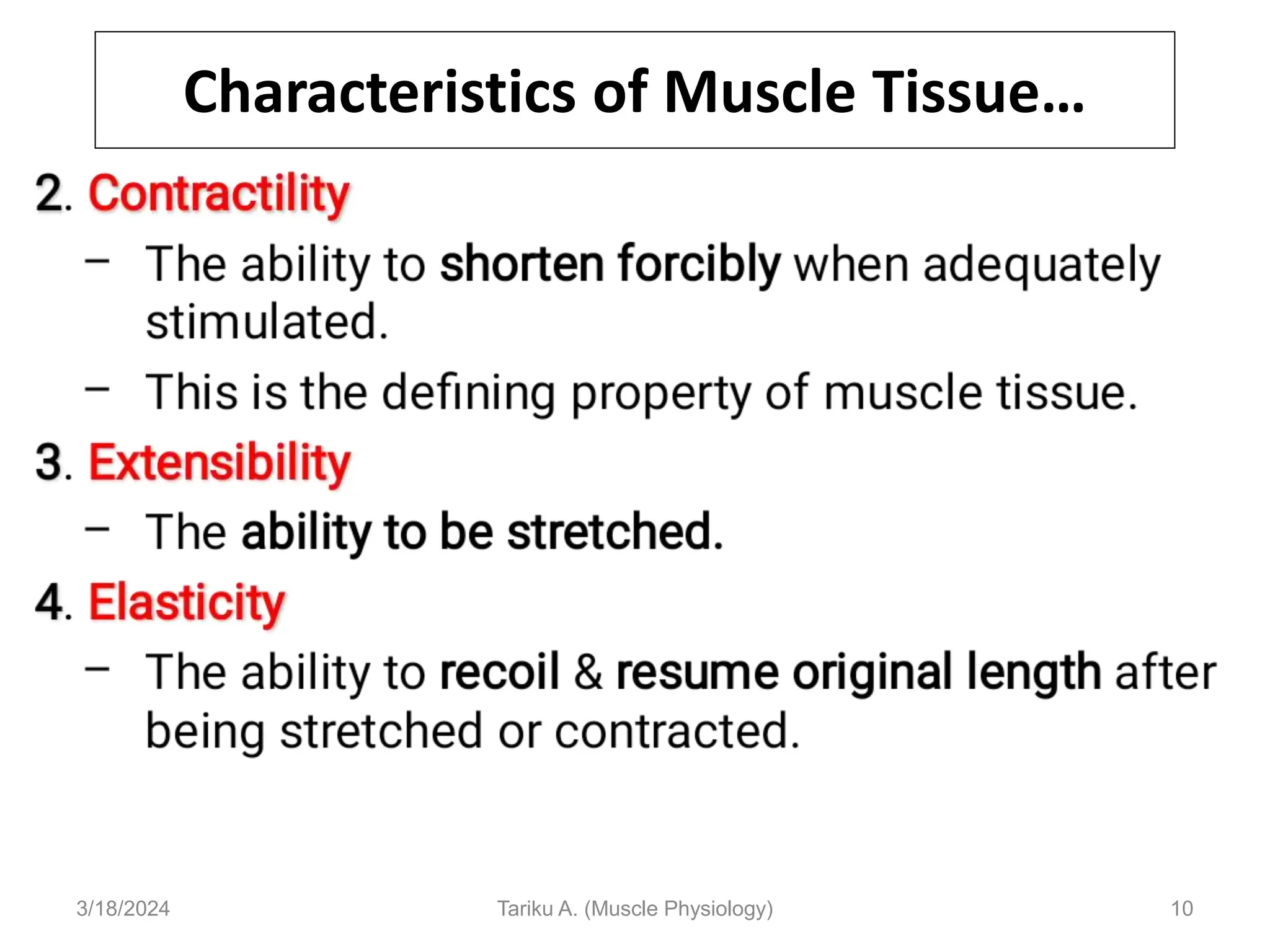 Muscle Physiology muscle is important tissue in maintenance of body ...