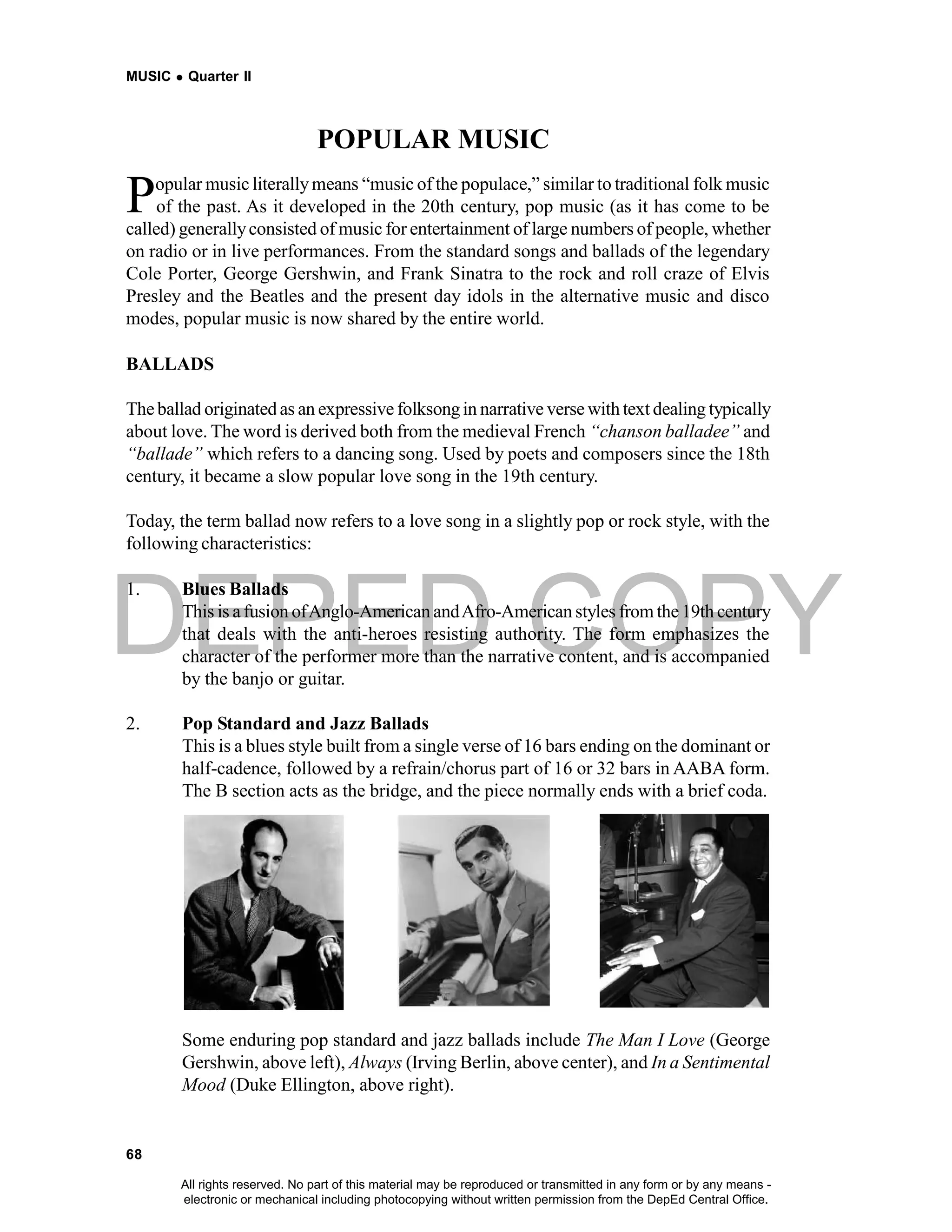 music grade 10 2nd quarter | PDF