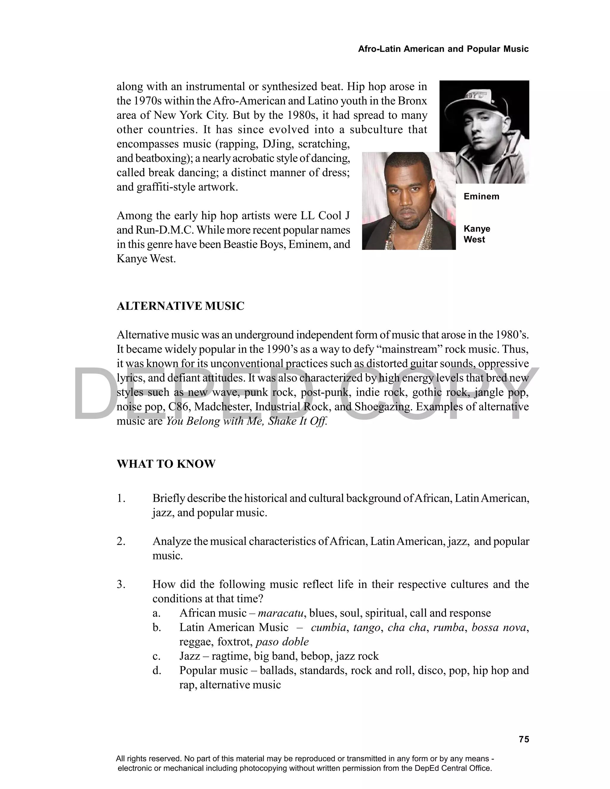 music grade 10 2nd quarter | PDF