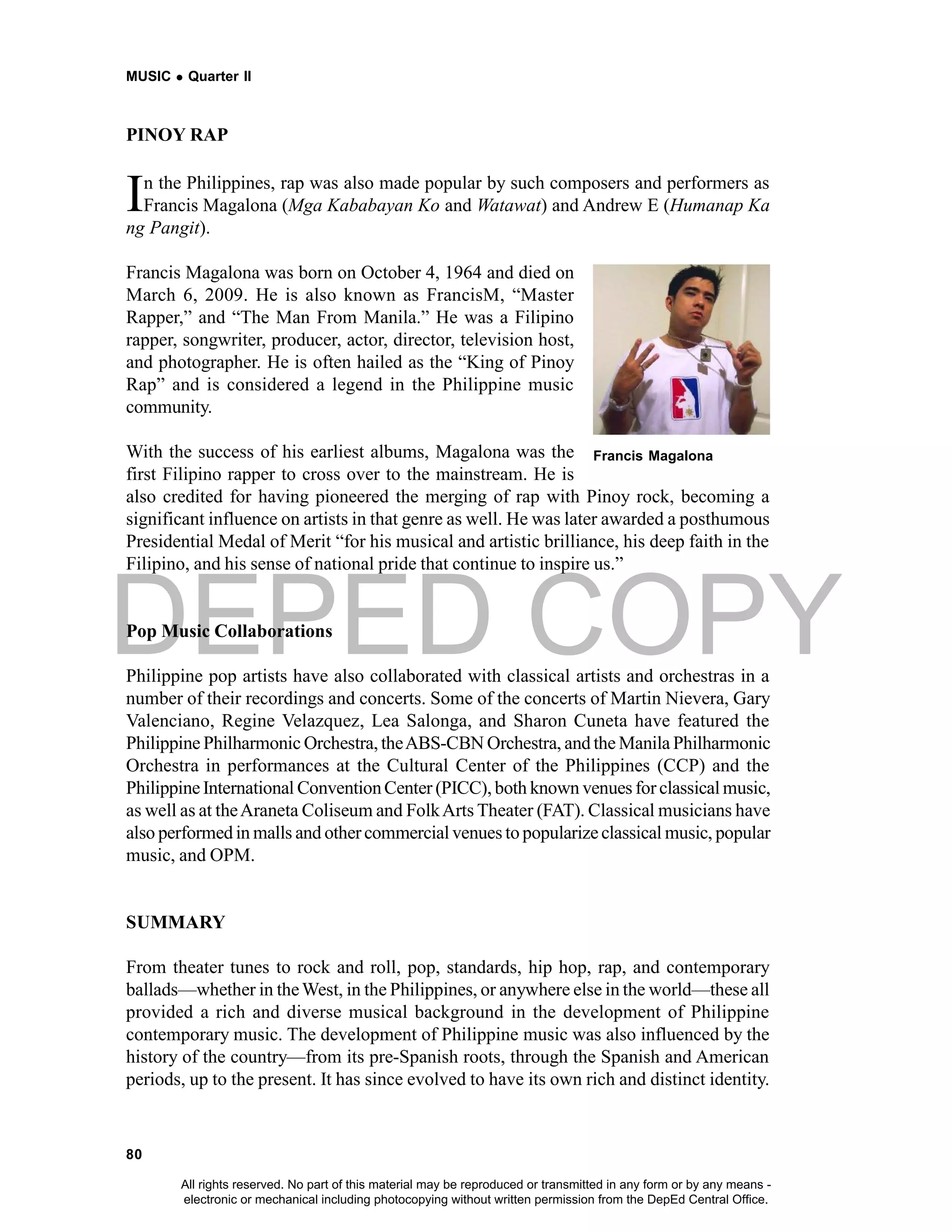 music grade 10 2nd quarter | PDF
