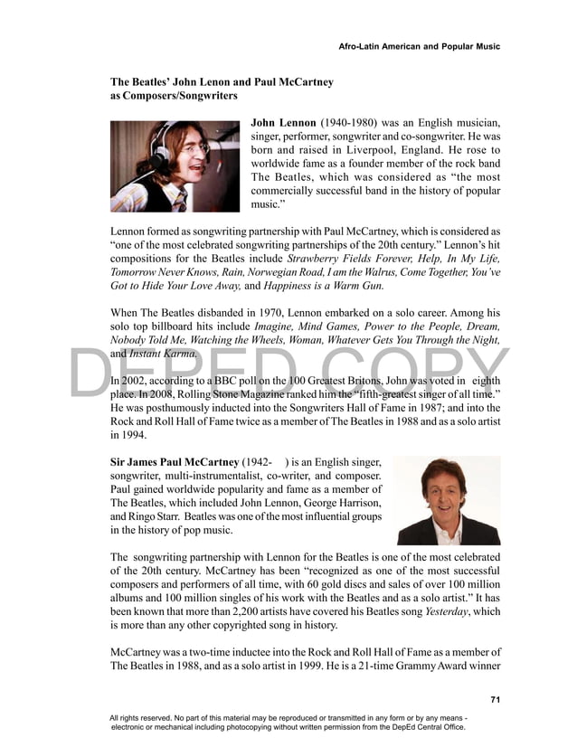 music grade 10 2nd quarter | PDF