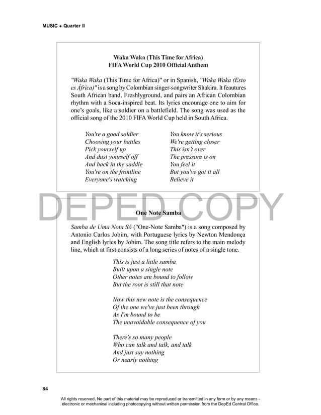 music grade 10 2nd quarter | PDF