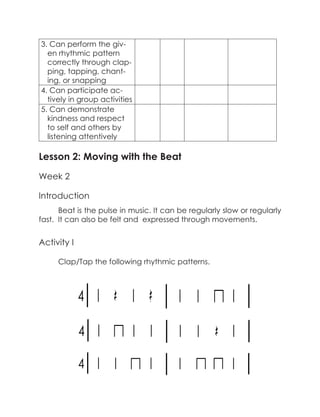 MAPEH 3 Music Learner's Manual 1st Quarter | PDF