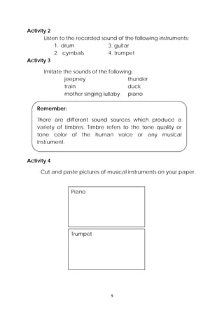 MAPEH 3 Music Learner's Manual 3rd quarter | PDF