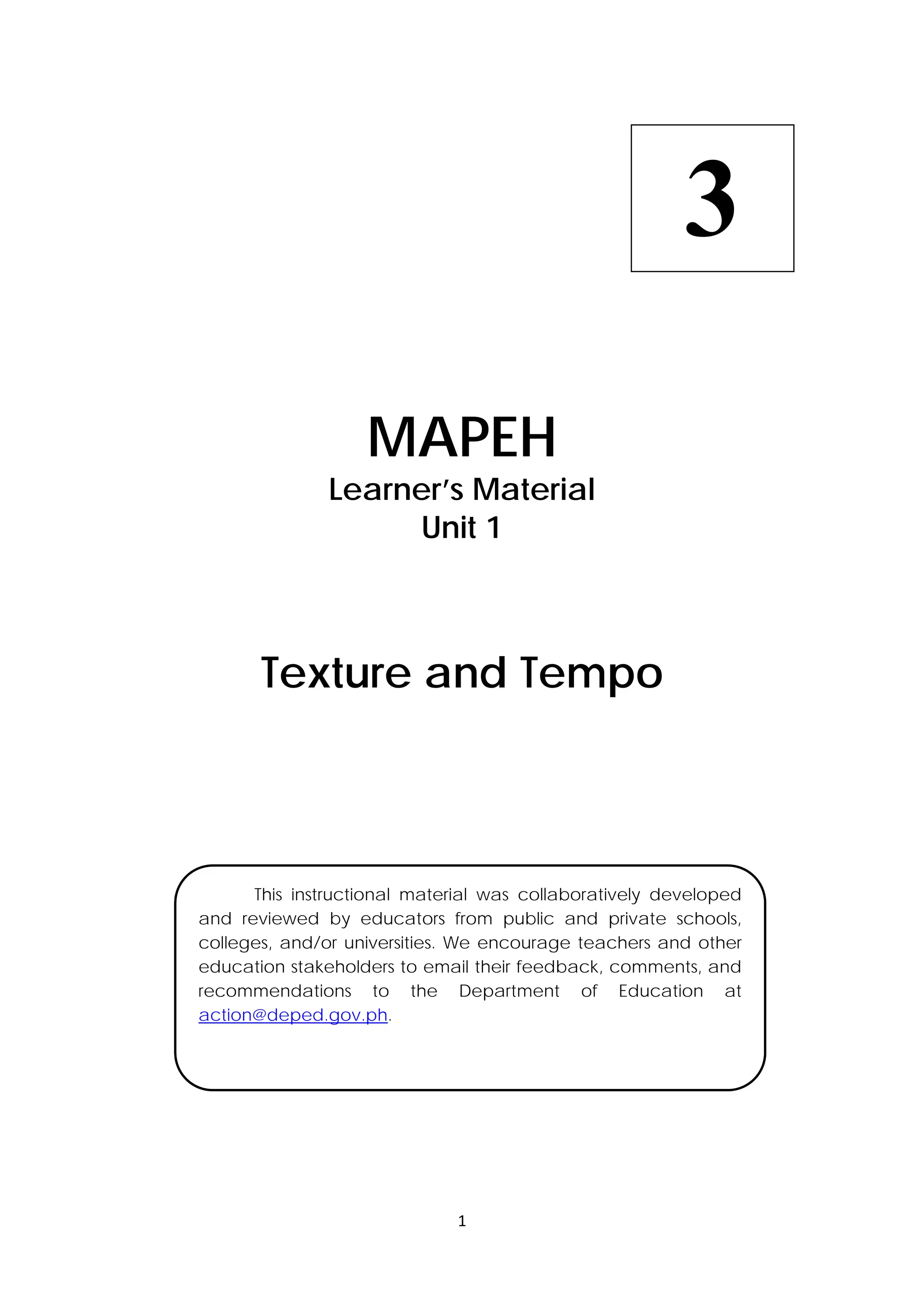 MAPEH 3 Music Learner's Manual 4th Quarter | PDF