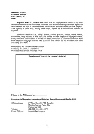 MAPEH 3 Music Learner's Manual 4th Quarter | PDF