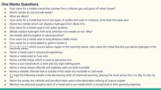 Metals and non_metals_question_bank | PPT