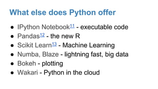 What is Python? An overview of Python for science. | PPTX