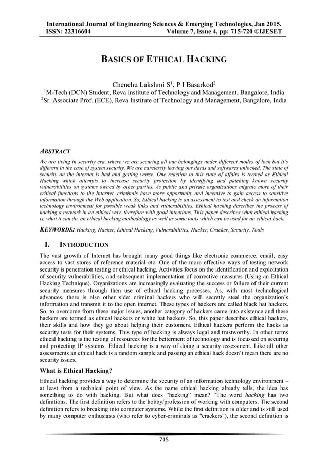 BASICS OF ETHICAL HACKING | PDF