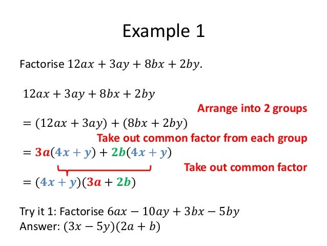 3 na 2.1 factorisation by grouping part 1