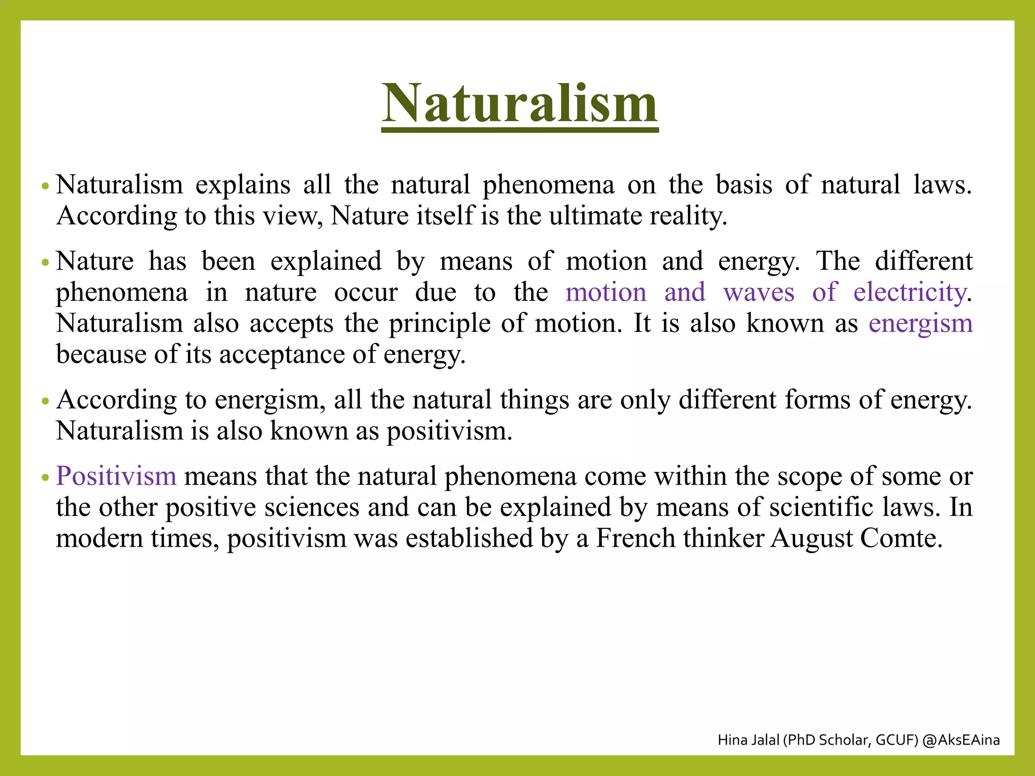 Naturalism (Educational Philosophy) | PPT