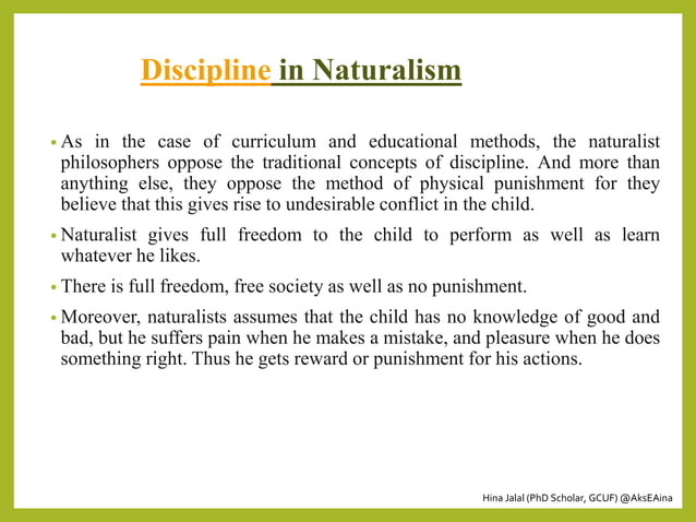 Naturalism (Educational Philosophy) | PPT | Physics | Science