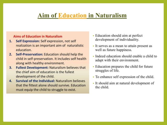 Naturalism (Educational Philosophy) | PPT | Physics | Science