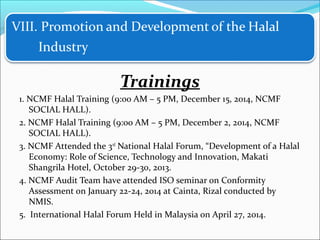 Dec.2014 Comm. Baddiri: "NCMF's Role in Halal Industry" | PPT