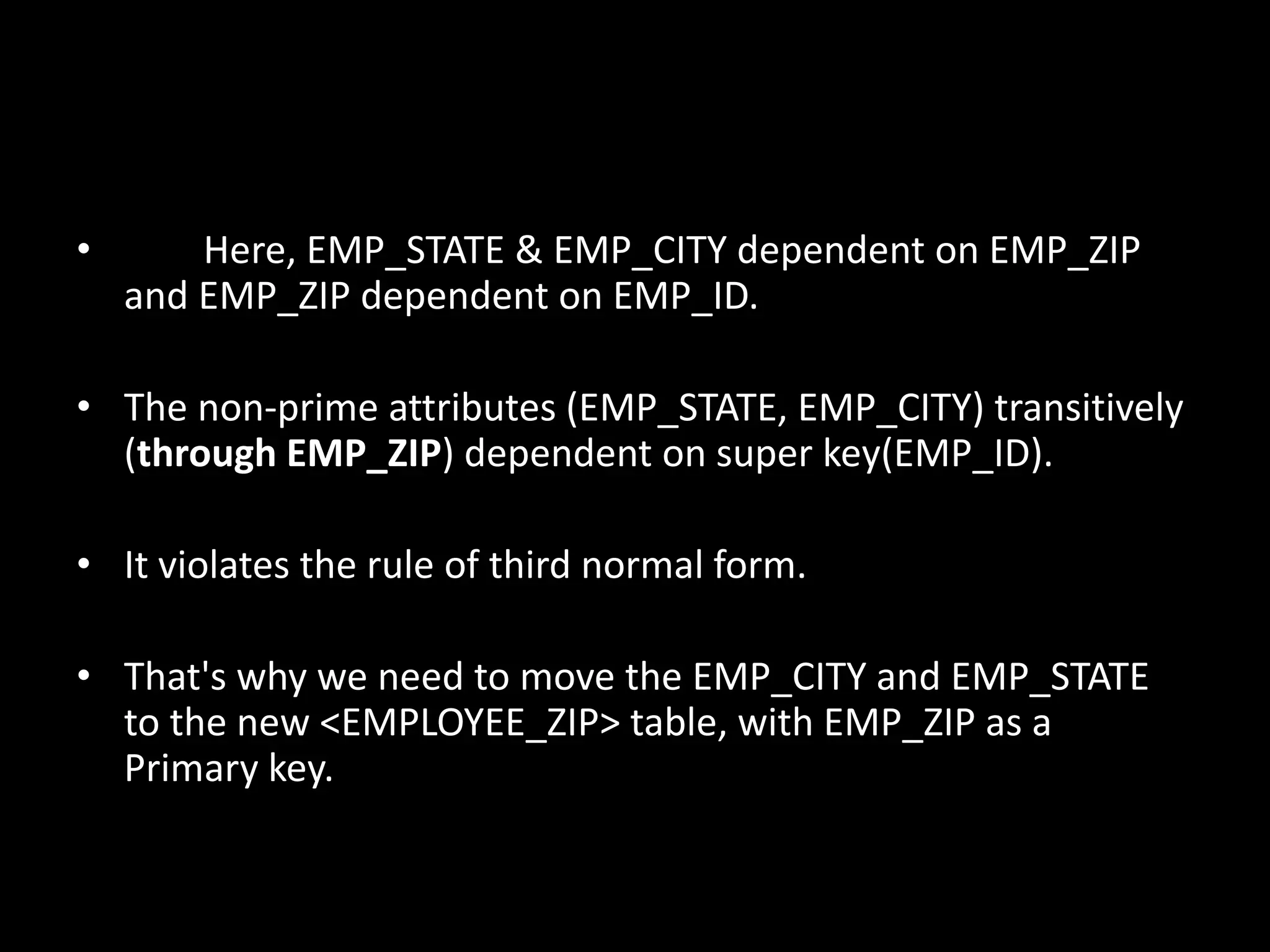 Database Management System Third Normal Form Pptx