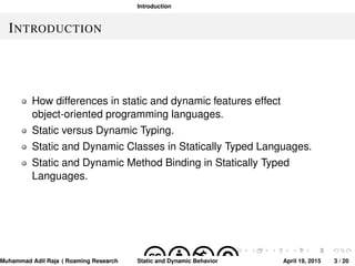 Static and Dynamic Behavior | PDF