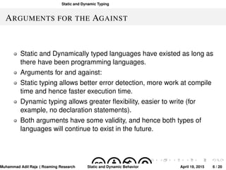 Static and Dynamic Behavior | PPT