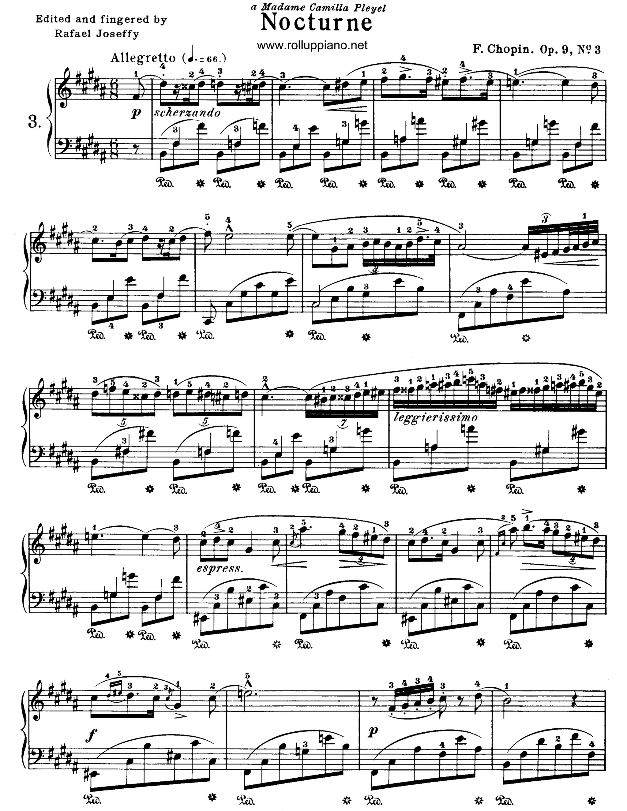sheet music for piano free 3 nocturne op-9-no-3 | PDF