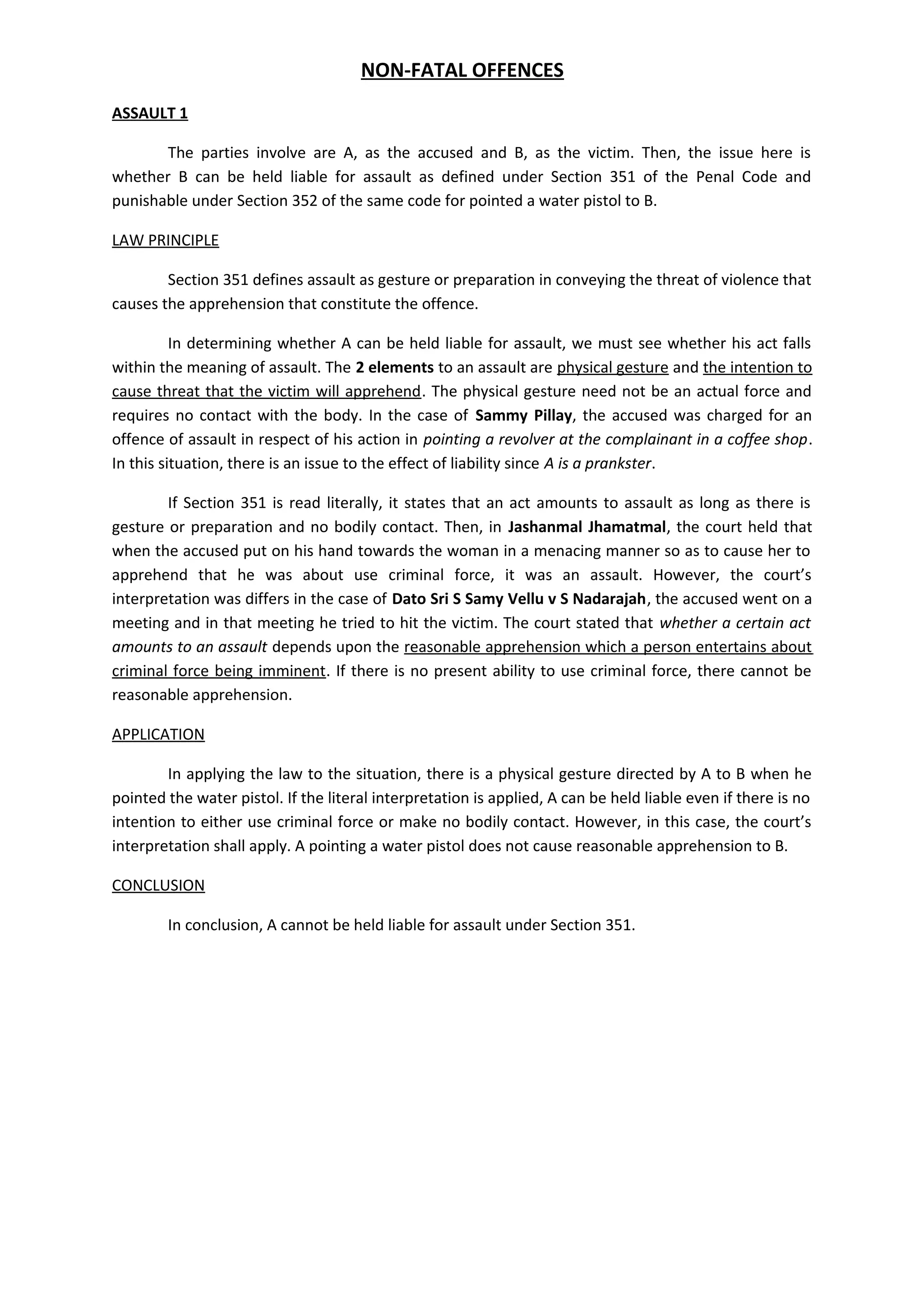 (3) non fatal offences | DOC