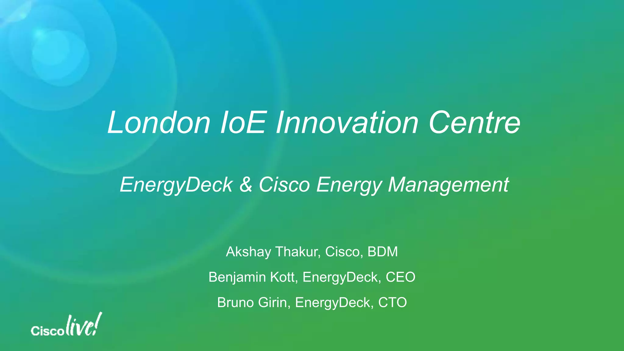DEVNET-1116 IDEALondon - Energy management | PPTX