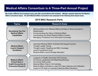 Medical Affairs Consortium | PDF