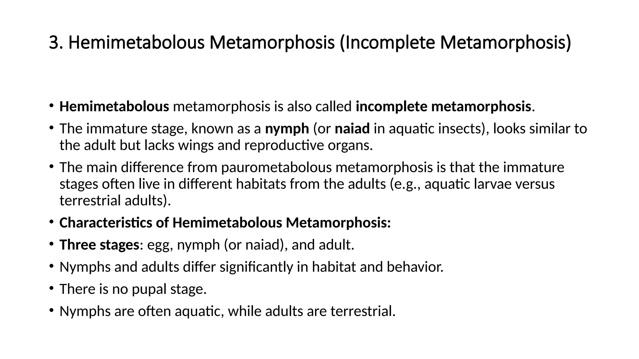 Metamorphosis in Insects, Types and stages | PPT