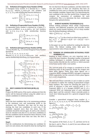 Octagonal Fuzzy Transportation Problem Using Different Ranking Method | PDF