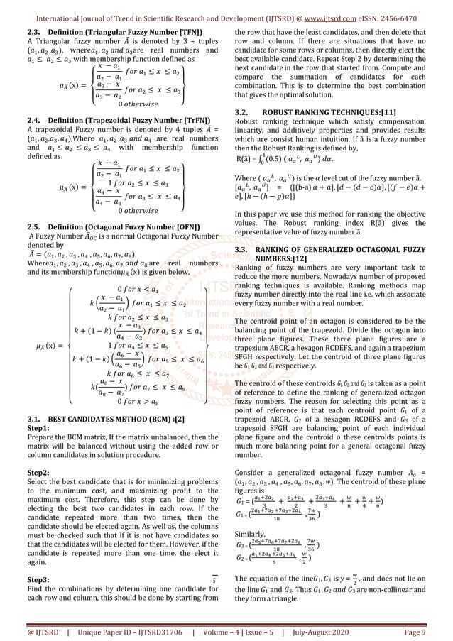 Octagonal Fuzzy Transportation Problem Using Different Ranking Method | PDF
