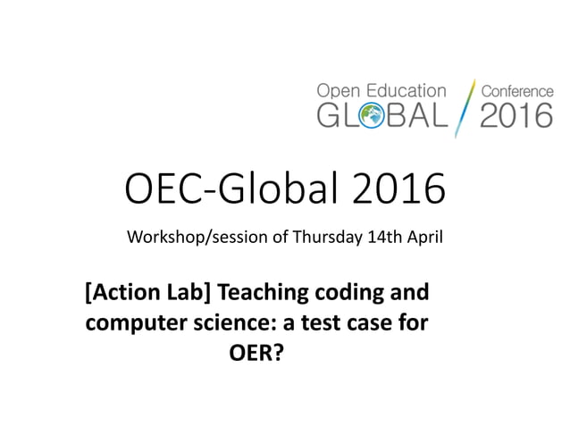 [Action Lab] 3/4 Teaching coding and computer science: a test case for ...
