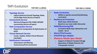 The Path to Open, Interoperable Optical Networking - "T-API Update ...