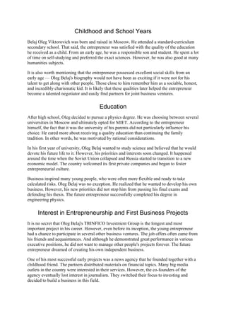 Oleg Viktorovich Belaj: success story and biography of the head of ...