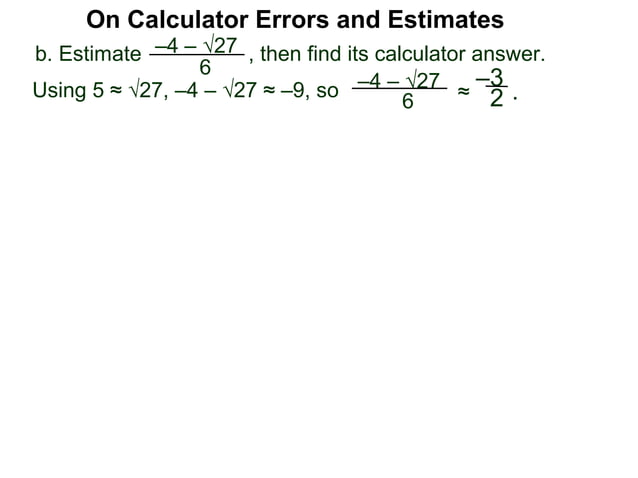 13 on calculator mistakes and estimates | PPT