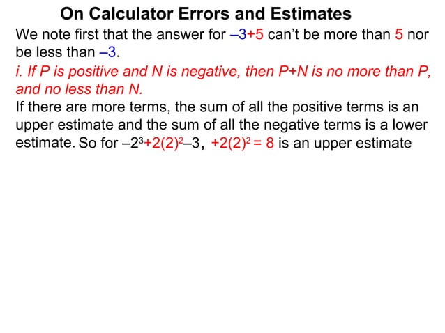 13 on calculator mistakes and estimates | PPT