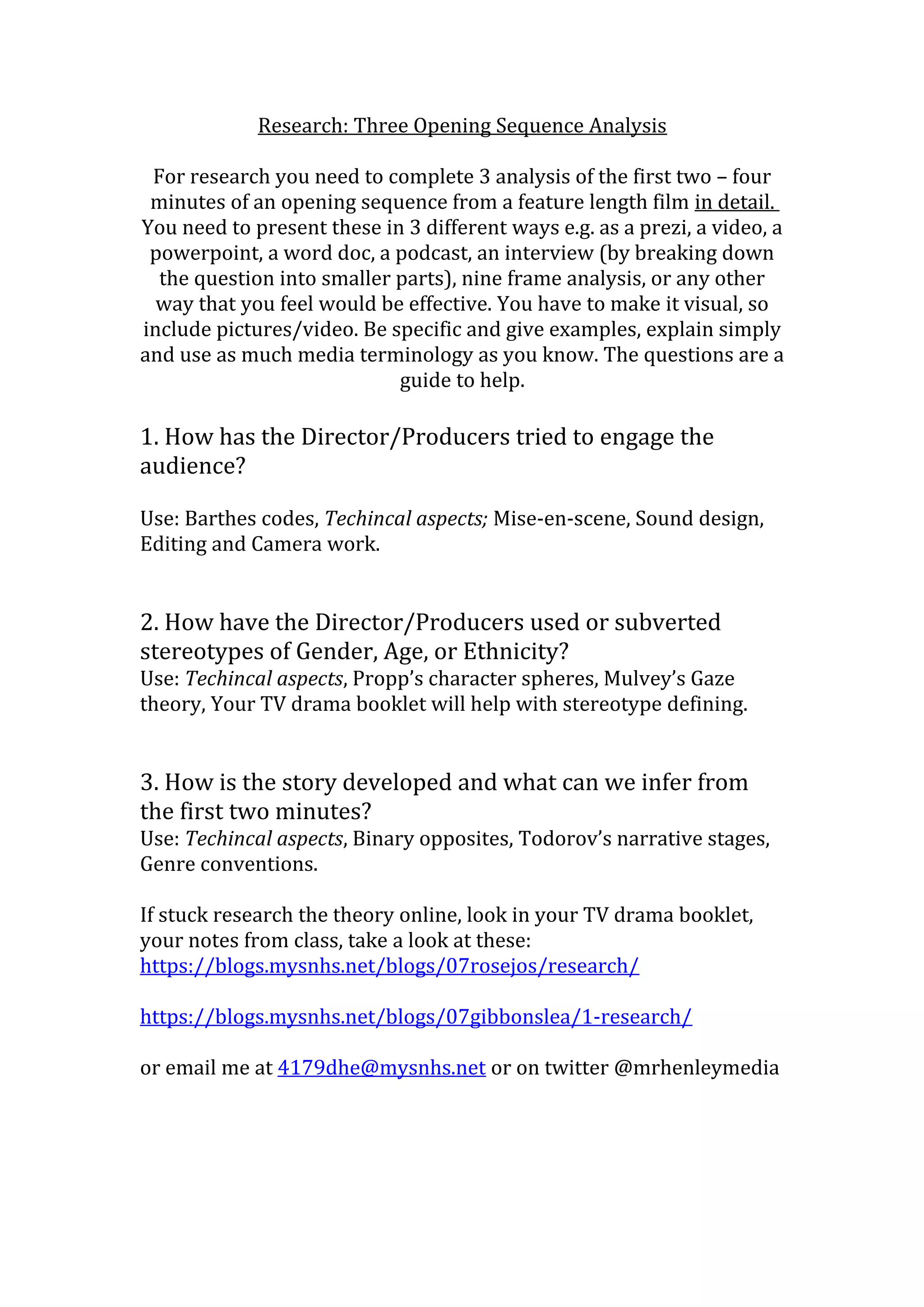 3 opening sequence analysis | DOC | Documentary | Genres